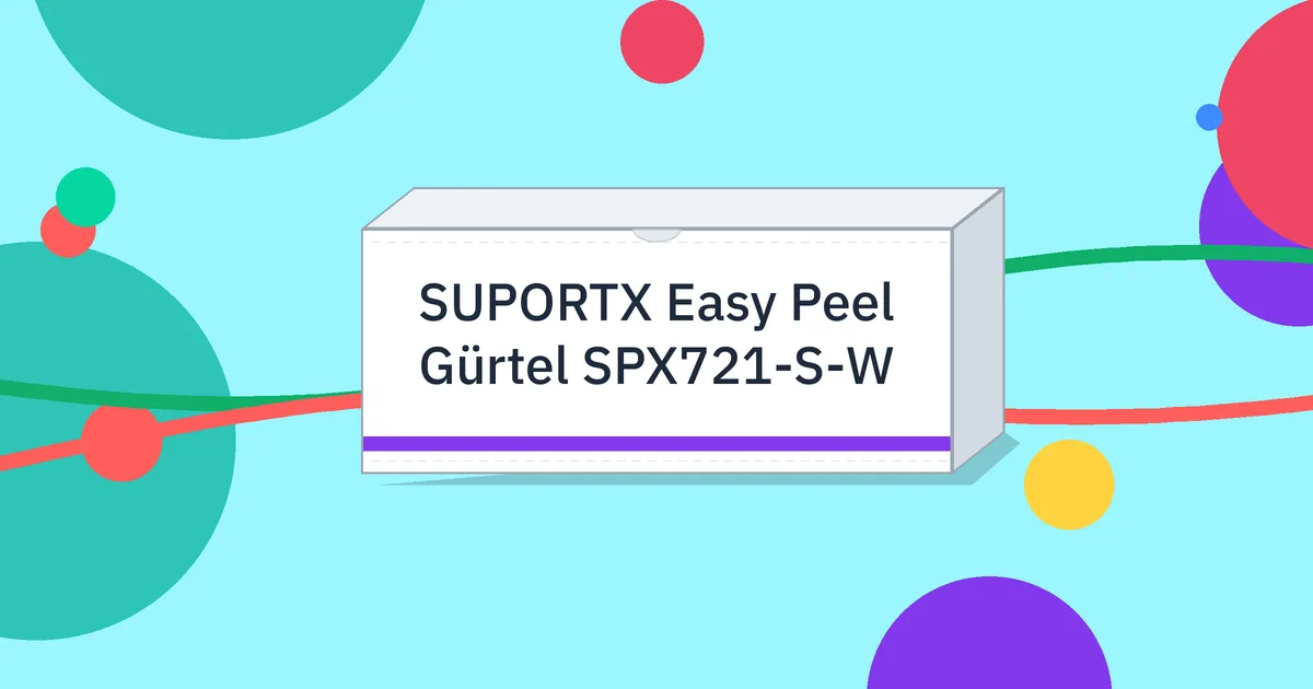 Symbolbild: Packung mit der Aufschrift SUPORTX Easy Peel Gürtel SPX721-S-W (PZN 09386567) – Verfügbarkeit und Bezug in Apotheken in Frankfurt am Main