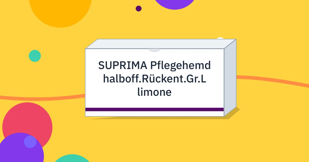 Symbolbild: Packung mit der Aufschrift SUPRIMA Pflegehemd halboff.Rückent.Gr.L limone (PZN 09785681) – Verfügbarkeit und Bezug in Apotheken in Frankfurt am Main