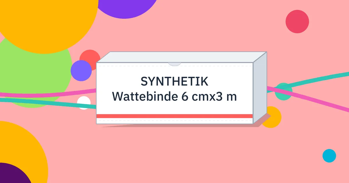 Symbolbild: Packung mit der Aufschrift SYNTHETIK Wattebinde 6 cmx3 m (PZN 01960653) – Verfügbarkeit und Bezug in Apotheken in Frankfurt am Main