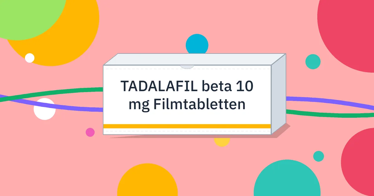 Symbolbild: Packung mit der Aufschrift TADALAFIL beta 10 mg Filmtabletten (PZN 13700153) – Verfügbarkeit und Bezug in Apotheken in Frankfurt am Main