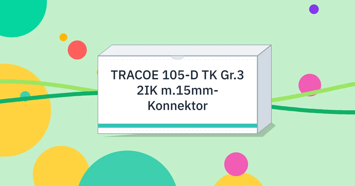 Symbolbild: Packung mit der Aufschrift TRACOE 105-D TK Gr.3 2IK m.15mm-Konnektor (PZN 02359053) – Verfügbarkeit und Bezug in Apotheken in Frankfurt am Main