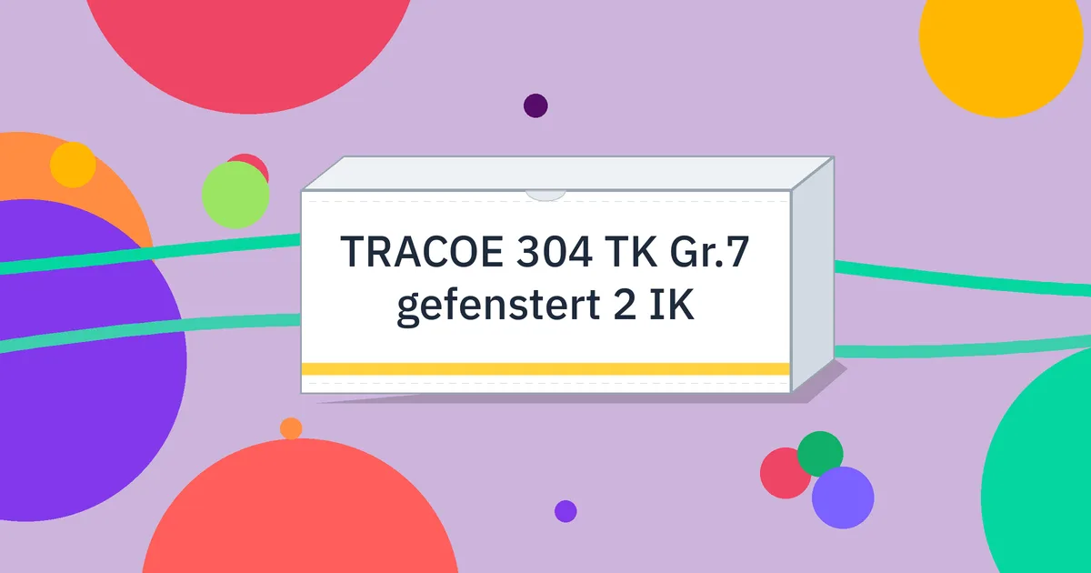 Symbolbild: Packung mit der Aufschrift TRACOE 304 TK Gr.7 gefenstert 2 IK (PZN 02716866) – Verfügbarkeit und Bezug in Apotheken in Frankfurt am Main