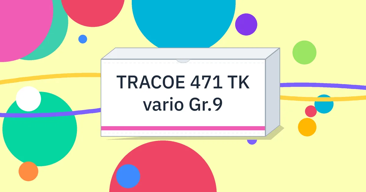 Symbolbild: Packung mit der Aufschrift TRACOE 471 TK vario Gr.9 (PZN 09944286) – Verfügbarkeit und Bezug in Apotheken in Frankfurt am Main