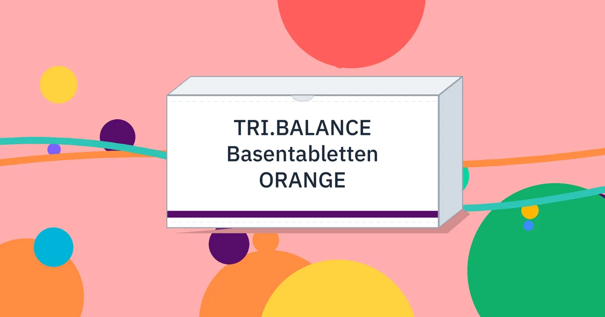 Symbolbild: Packung mit der Aufschrift TRI.BALANCE Basentabletten ORANGE (PZN 17161173) – Verfügbarkeit und Bezug in Apotheken in Frankfurt am Main