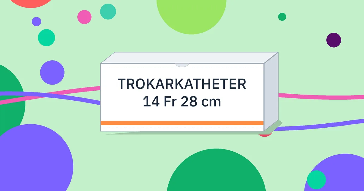 Symbolbild: Packung mit der Aufschrift TROKARKATHETER 14 Fr 28 cm (PZN 07336766) – Verfügbarkeit und Bezug in Apotheken in Frankfurt am Main
