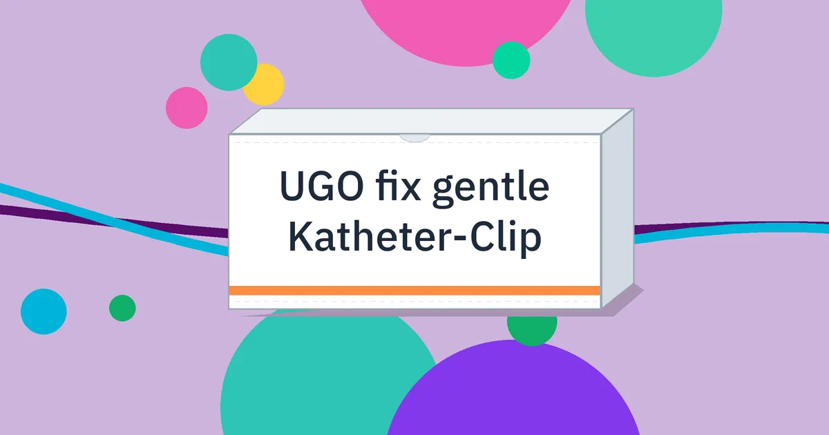 Symbolbild: Packung mit der Aufschrift UGO fix gentle Katheter-Clip (PZN 12558658) – Verfügbarkeit und Bezug in Apotheken in Frankfurt am Main