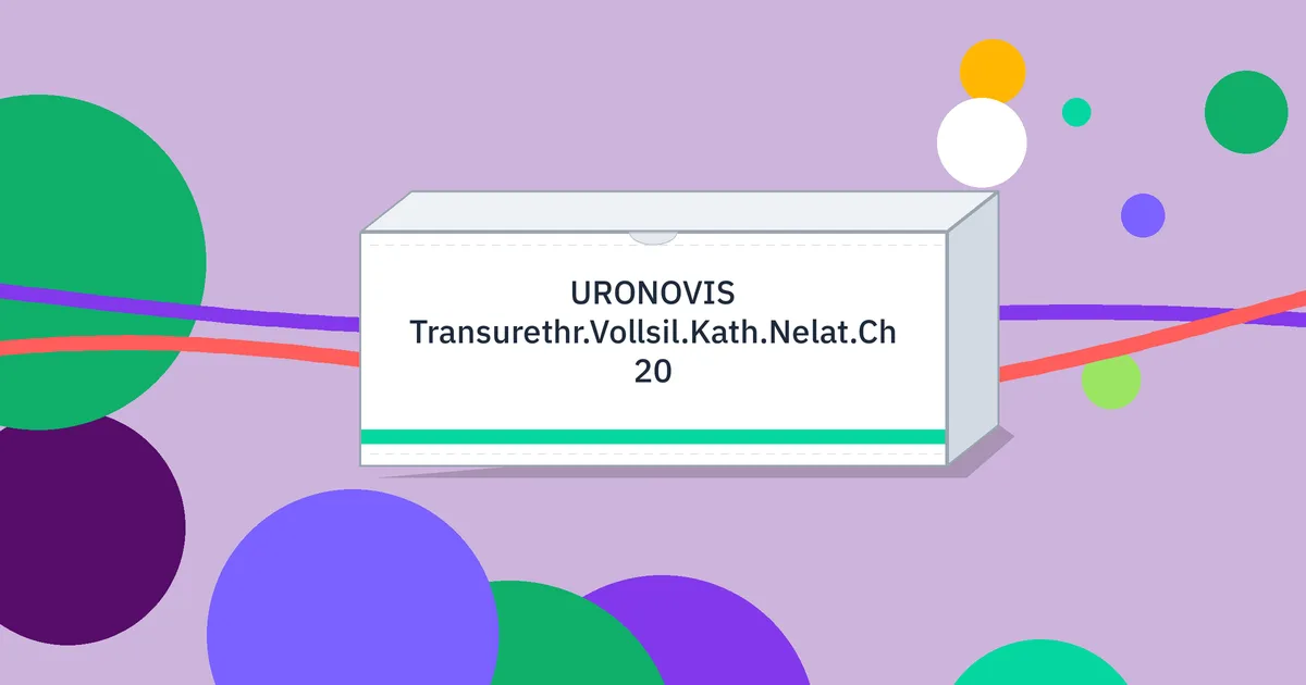 Symbolbild: Packung mit der Aufschrift URONOVIS Transurethr.Vollsil.Kath.Nelat.Ch 20 (PZN 02349563) – Verfügbarkeit und Bezug in Apotheken in Frankfurt am Main