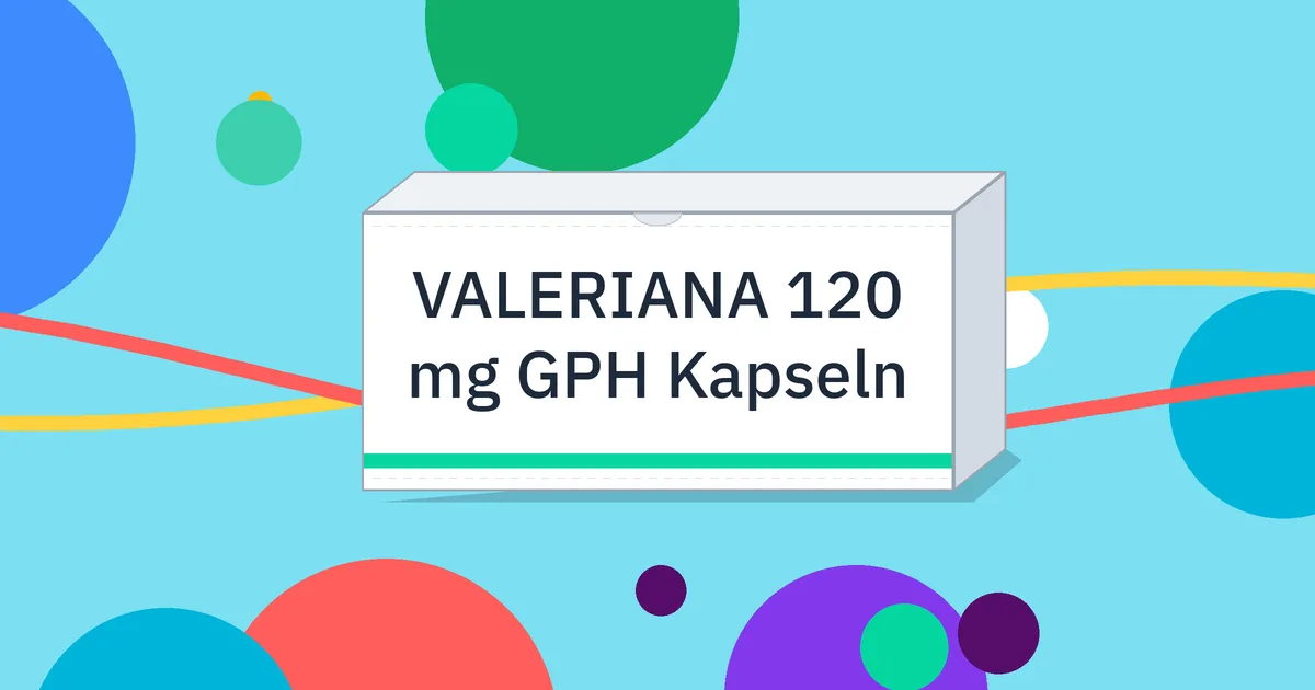 Symbolbild: Packung mit der Aufschrift VALERIANA 120 mg GPH Kapseln (PZN 09749277) – Verfügbarkeit und Bezug in Apotheken in Frankfurt am Main
