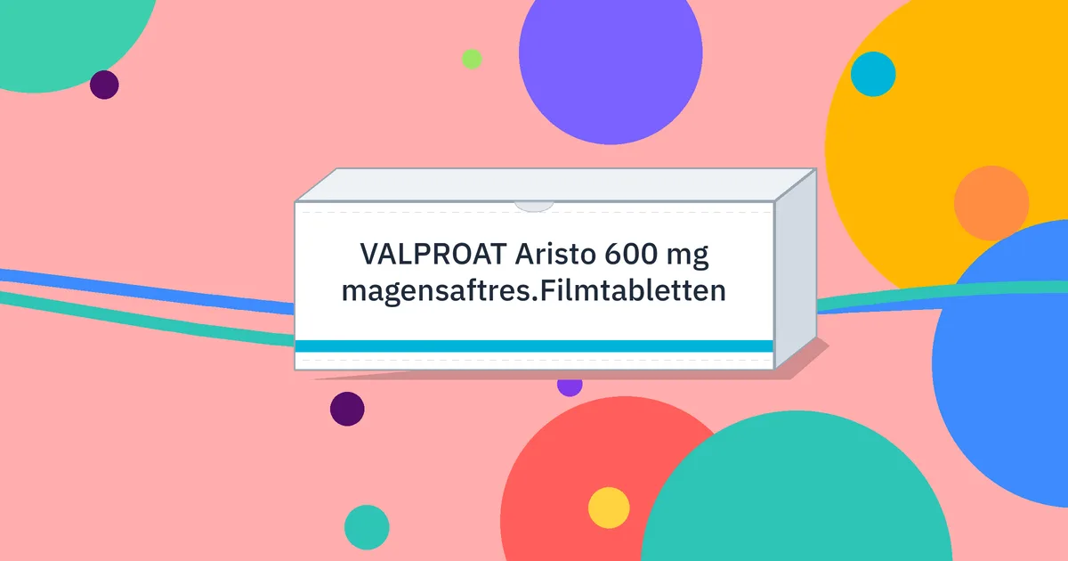 Symbolbild: Packung mit der Aufschrift VALPROAT Aristo 600 mg magensaftres.Filmtabletten (PZN 07415678) – Verfügbarkeit und Bezug in Apotheken in Frankfurt am Main