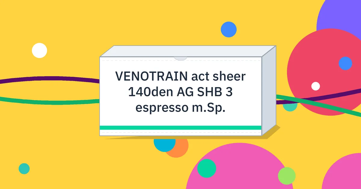 Symbolbild: Packung mit der Aufschrift VENOTRAIN act sheer 140den AG SHB 3 espresso m.Sp. (PZN 16208524) – Verfügbarkeit und Bezug in Apotheken in Frankfurt am Main
