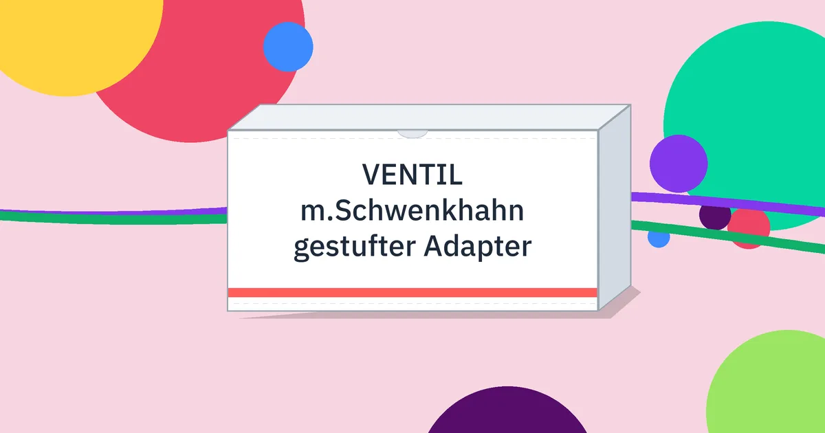 Symbolbild: Packung mit der Aufschrift VENTIL m.Schwenkhahn gestufter Adapter (PZN 18782635) – Verfügbarkeit und Bezug in Apotheken in Frankfurt am Main