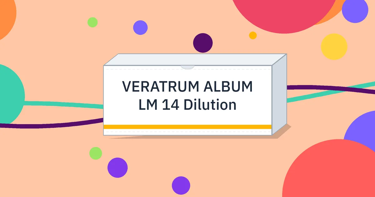 Symbolbild: Packung mit der Aufschrift VERATRUM ALBUM LM 14 Dilution (PZN 13264485) – Verfügbarkeit und Bezug in Apotheken in Frankfurt am Main