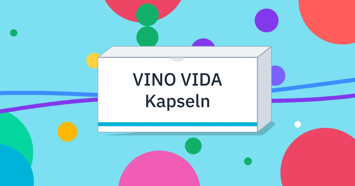 Symbolbild: Packung mit der Aufschrift VINO VIDA Kapseln (PZN 11674954) – Verfügbarkeit und Bezug in Apotheken in Frankfurt am Main