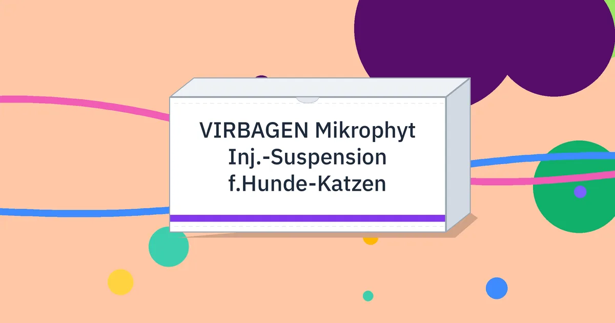 Symbolbild: Packung mit der Aufschrift VIRBAGEN Mikrophyt Inj.-Suspension f.Hunde-Katzen (PZN 01156885) – Verfügbarkeit und Bezug in Apotheken in Frankfurt am Main