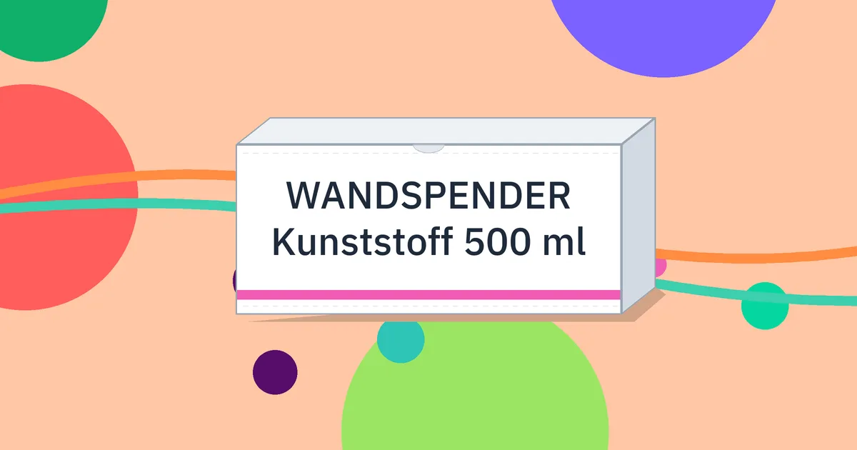 Symbolbild: Packung mit der Aufschrift WANDSPENDER Kunststoff 500 ml (PZN 09652141) – Verfügbarkeit und Bezug in Apotheken in Frankfurt am Main