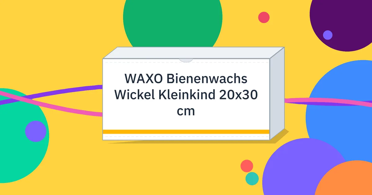 Symbolbild: Packung mit der Aufschrift WAXO Bienenwachs Wickel Kleinkind 20x30 cm (PZN 05453120) – Verfügbarkeit und Bezug in Apotheken in Frankfurt am Main