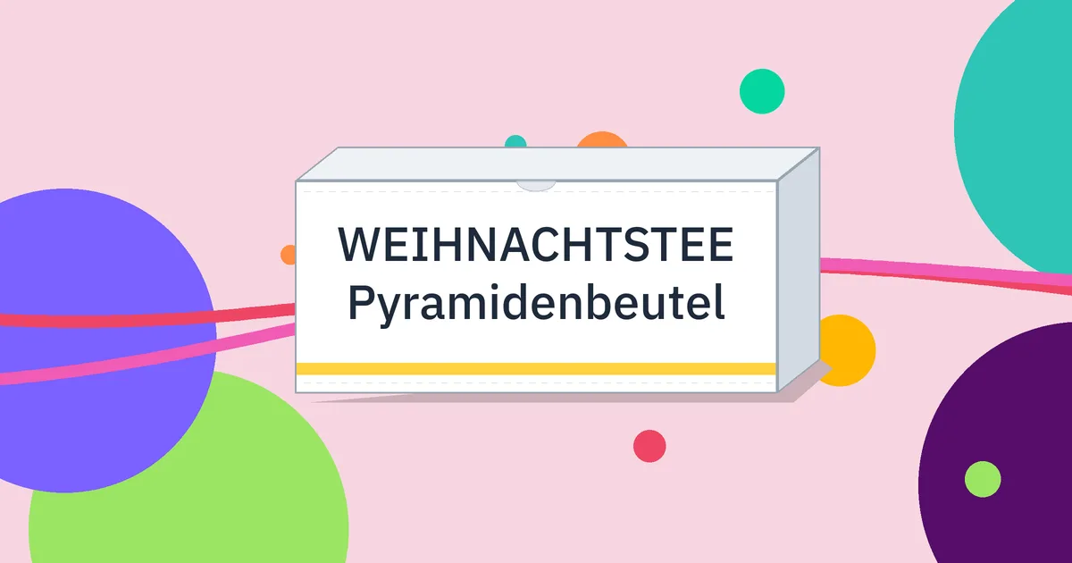 Symbolbild: Packung mit der Aufschrift WEIHNACHTSTEE Pyramidenbeutel (PZN 15382668) – Verfügbarkeit und Bezug in Apotheken in Frankfurt am Main