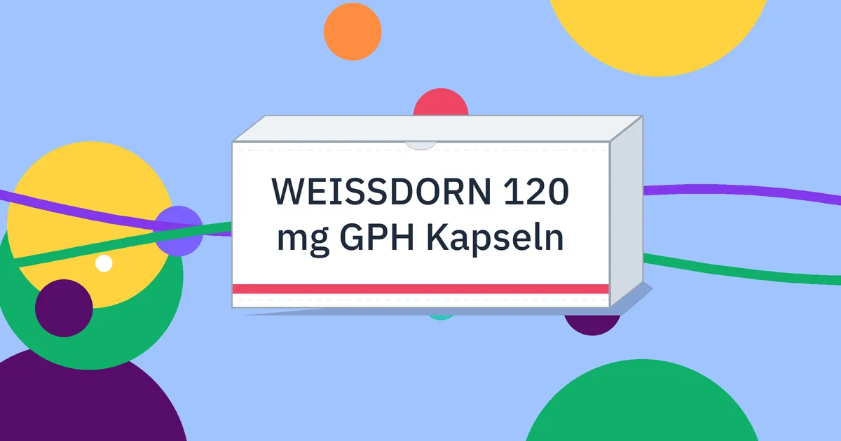 Symbolbild: Packung mit der Aufschrift WEISSDORN 120 mg GPH Kapseln (PZN 03460469) – Verfügbarkeit und Bezug in Apotheken in Frankfurt am Main