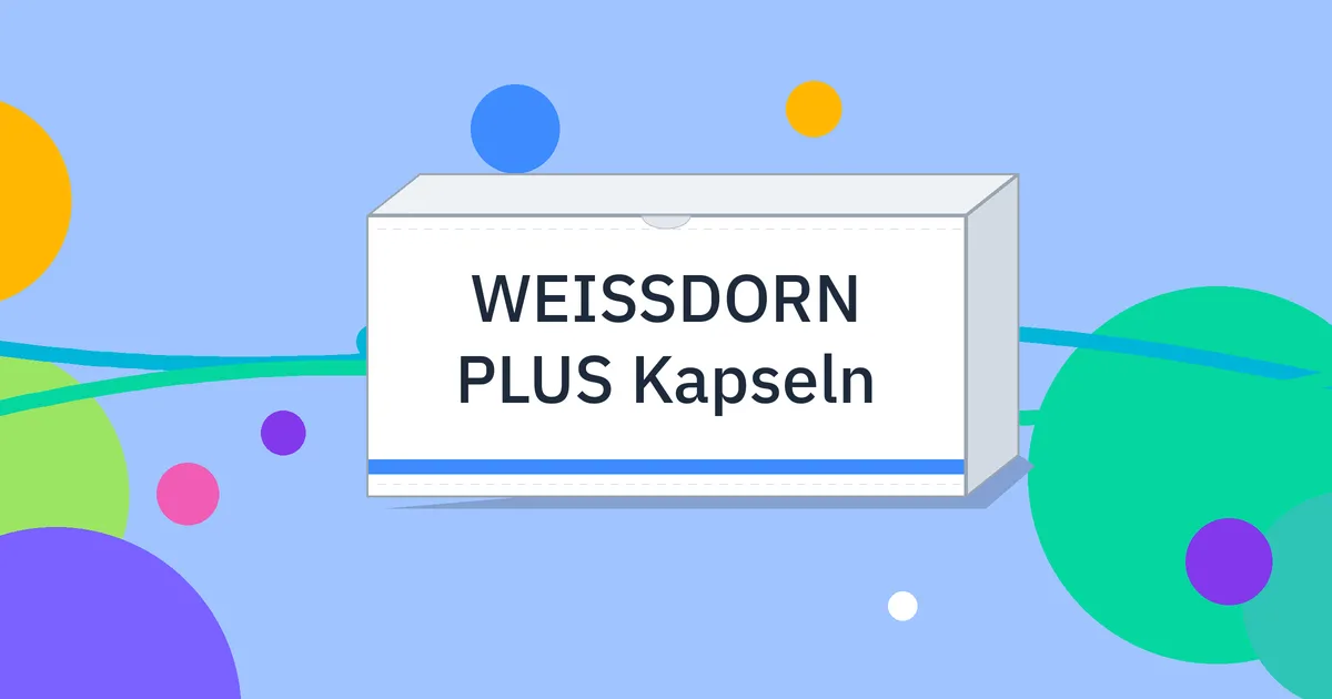 Symbolbild: Packung mit der Aufschrift WEISSDORN PLUS Kapseln (PZN 09279771) – Verfügbarkeit und Bezug in Apotheken in Frankfurt am Main