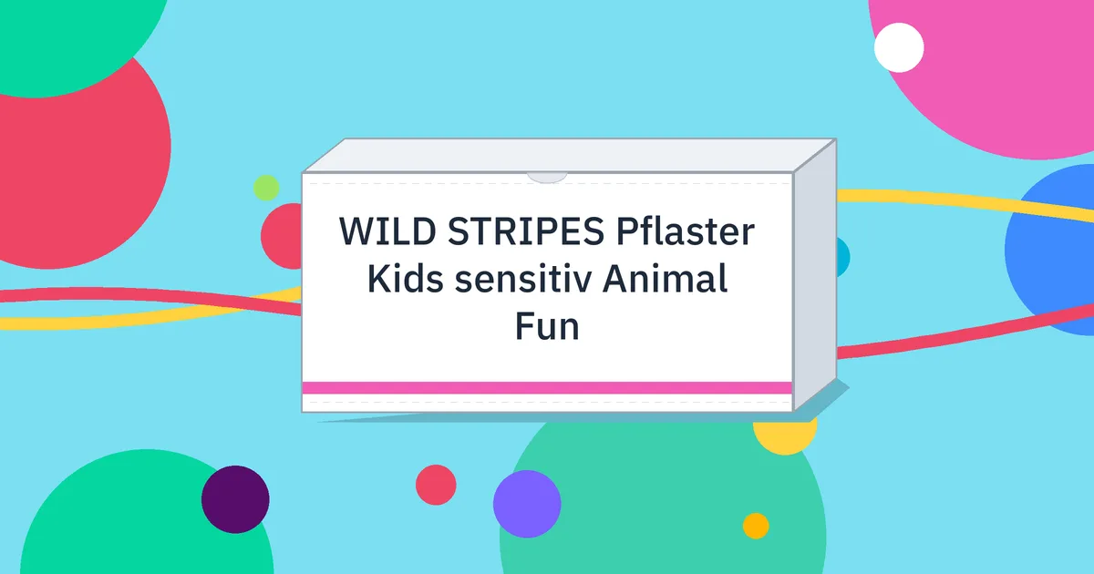 Symbolbild: Packung mit der Aufschrift WILD STRIPES Pflaster Kids sensitiv Animal Fun (PZN 19696151) – Verfügbarkeit und Bezug in Apotheken in Frankfurt am Main
