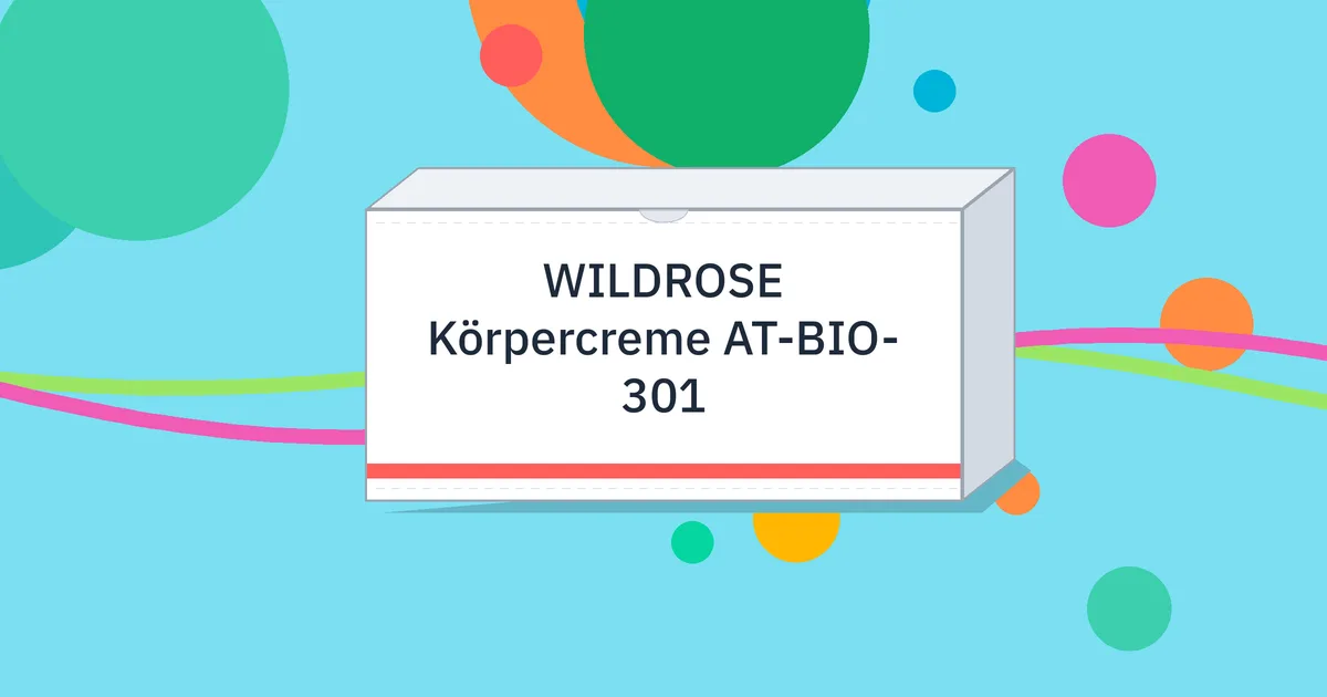 Symbolbild: Packung mit der Aufschrift WILDROSE Körpercreme AT-BIO-301 (PZN 18309554) – Verfügbarkeit und Bezug in Apotheken in Frankfurt am Main