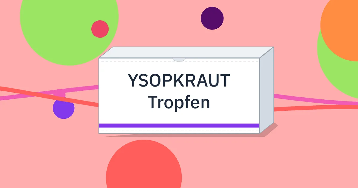 Symbolbild: Packung mit der Aufschrift YSOPKRAUT Tropfen (PZN 11052566) – Verfügbarkeit und Bezug in Apotheken in Frankfurt am Main