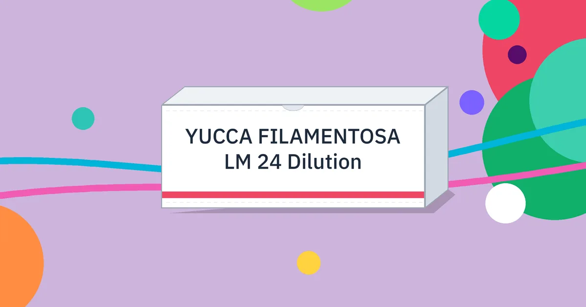 Symbolbild: Packung mit der Aufschrift YUCCA FILAMENTOSA LM 24 Dilution (PZN 13288994) – Verfügbarkeit und Bezug in Apotheken in Frankfurt am Main