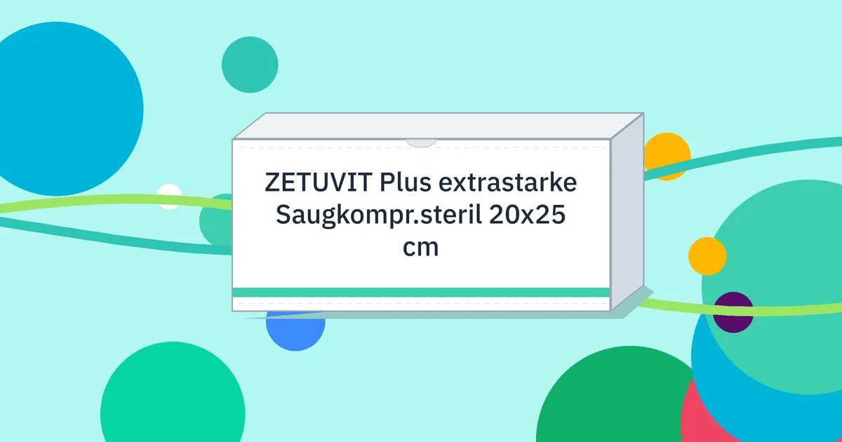 Symbolbild: Packung mit der Aufschrift ZETUVIT Plus extrastarke Saugkompr.steril 20x25 cm (PZN 18127221) – Verfügbarkeit und Bezug in Apotheken in Frankfurt am Main