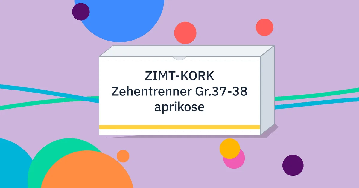 Symbolbild: Packung mit der Aufschrift ZIMT-KORK Zehentrenner Gr.37-38 aprikose (PZN 18390941) – Verfügbarkeit und Bezug in Apotheken in Frankfurt am Main