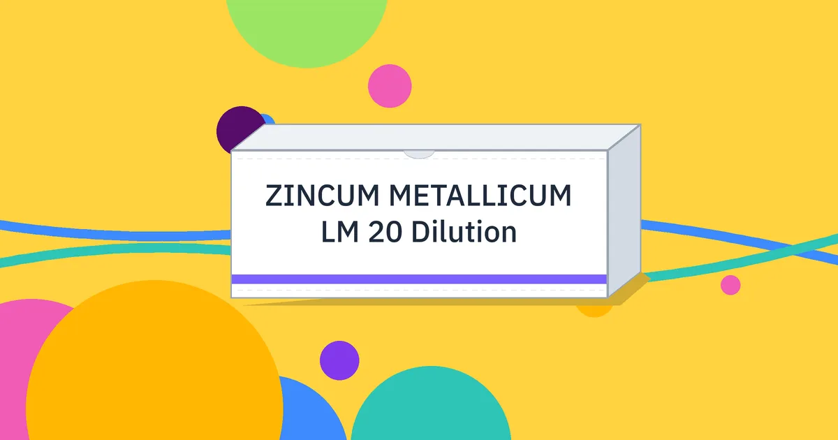 Symbolbild: Packung mit der Aufschrift ZINCUM METALLICUM LM 20 Dilution (PZN 13294983) – Verfügbarkeit und Bezug in Apotheken in Frankfurt am Main