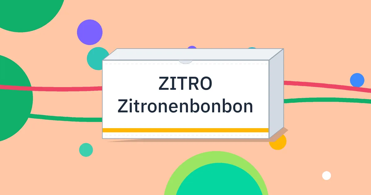 Symbolbild: Packung mit der Aufschrift ZITRO Zitronenbonbon (PZN 09533844) – Verfügbarkeit und Bezug in Apotheken in Frankfurt am Main