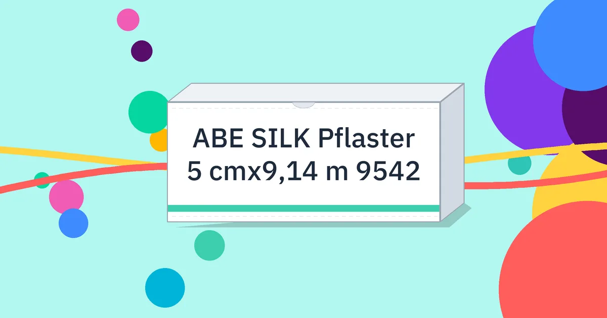Symbolbild: Packung mit der Aufschrift ABE SILK Pflaster 5 cmx9,14 m 9542 (PZN 03916857) – Verfügbarkeit und Bezug in Apotheken in Frankfurt am Main