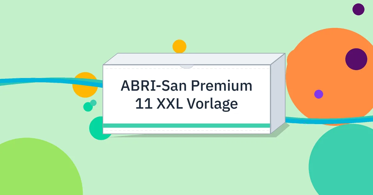 Symbolbild: Packung mit der Aufschrift ABRI-San Premium 11 XXL Vorlage (PZN 15254692) – Verfügbarkeit und Bezug in Apotheken in Frankfurt am Main