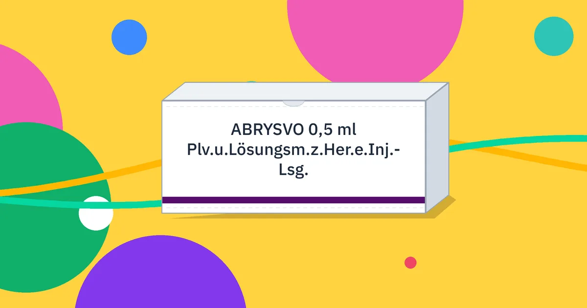 Symbolbild: Packung mit der Aufschrift ABRYSVO 0,5 ml Plv.u.Lösungsm.z.Her.e.Inj.-Lsg. (PZN 19481864) – Verfügbarkeit und Bezug in Apotheken in Frankfurt am Main