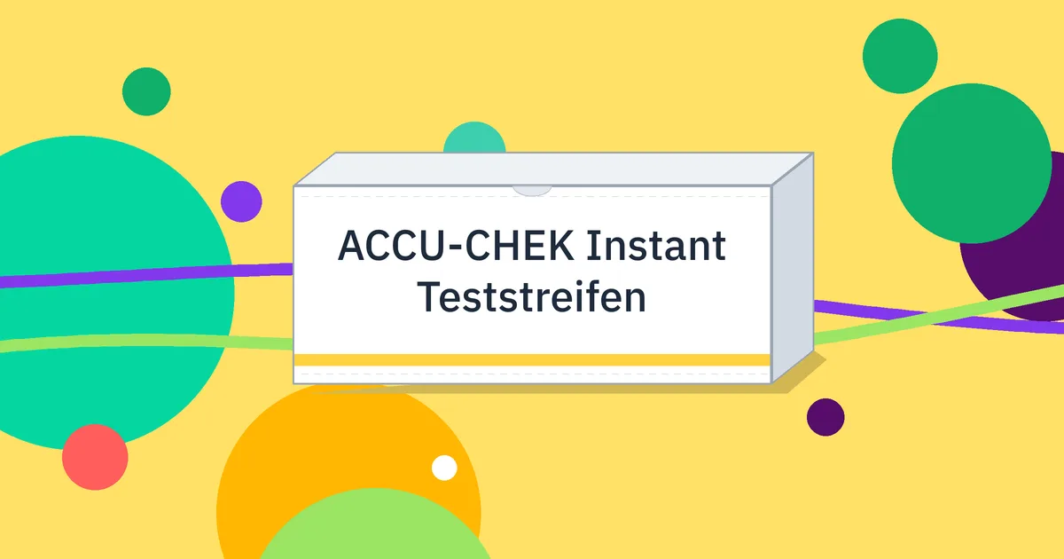 Symbolbild: Packung mit der Aufschrift ACCU-CHEK Instant Teststreifen (PZN 20610568) – Verfügbarkeit und Bezug in Apotheken in Frankfurt am Main