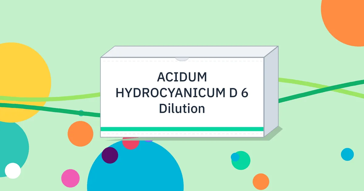 Symbolbild: Packung mit der Aufschrift ACIDUM HYDROCYANICUM D 6 Dilution (PZN 04200753) – Verfügbarkeit und Bezug in Apotheken in Frankfurt am Main