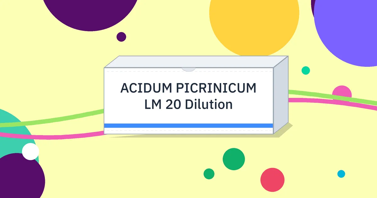 Symbolbild: Packung mit der Aufschrift ACIDUM PICRINICUM LM 20 Dilution (PZN 12753650) – Verfügbarkeit und Bezug in Apotheken in Frankfurt am Main