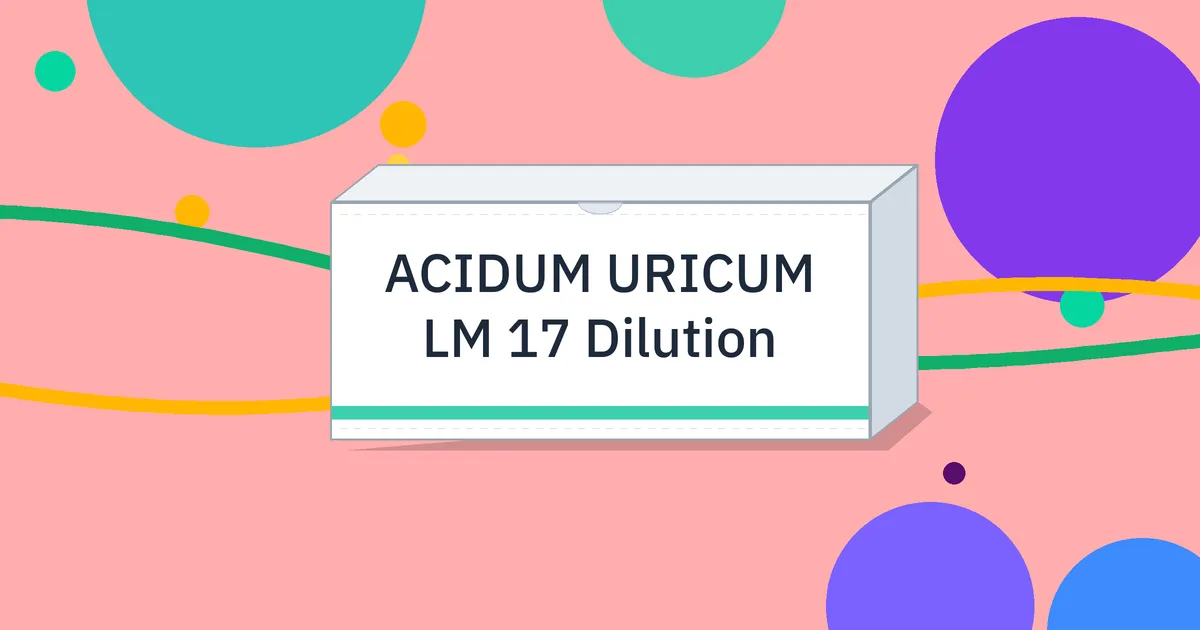 Symbolbild: Packung mit der Aufschrift ACIDUM URICUM LM 17 Dilution (PZN 13288764) – Verfügbarkeit und Bezug in Apotheken in Frankfurt am Main