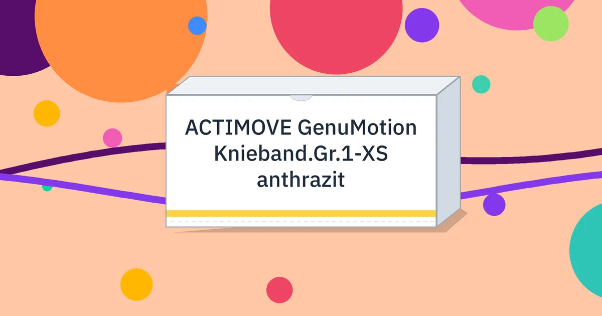 Symbolbild: Packung mit der Aufschrift ACTIMOVE GenuMotion Knieband.Gr.1-XS anthrazit (PZN 17947910) – Verfügbarkeit und Bezug in Apotheken in Frankfurt am Main