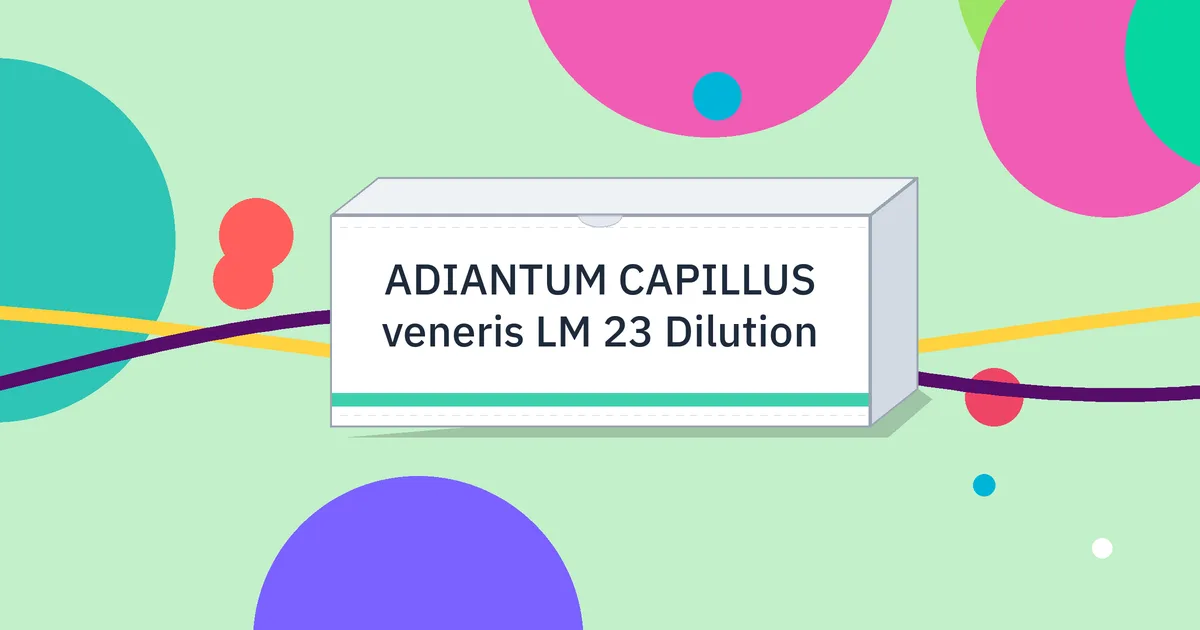 Symbolbild: Packung mit der Aufschrift ADIANTUM CAPILLUS veneris LM 23 Dilution (PZN 13295706) – Verfügbarkeit und Bezug in Apotheken in Frankfurt am Main