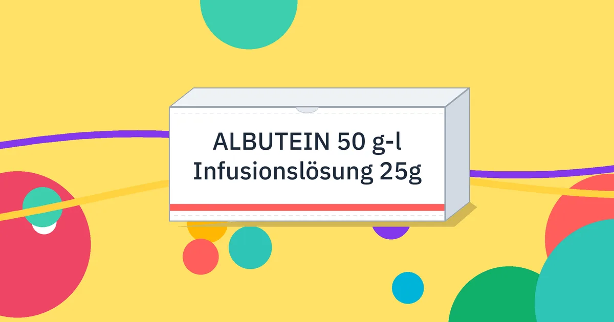 Symbolbild: Packung mit der Aufschrift ALBUTEIN 50 g-l Infusionslösung 25g (PZN 17910321) – Verfügbarkeit und Bezug in Apotheken in Frankfurt am Main