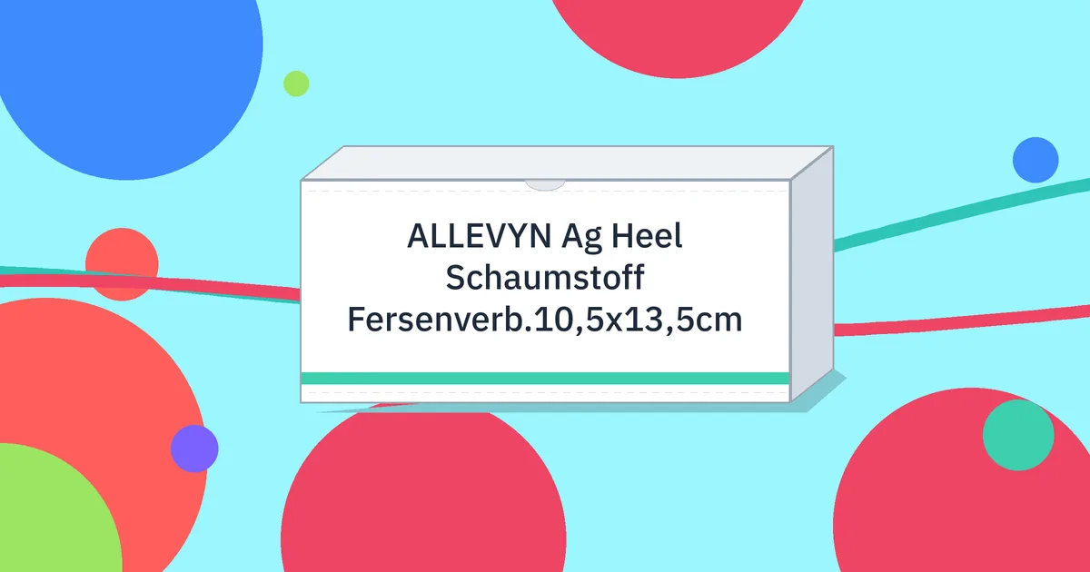 Symbolbild: Packung mit der Aufschrift ALLEVYN Ag Heel Schaumstoff Fersenverb.10,5x13,5cm (PZN 13875680) – Verfügbarkeit und Bezug in Apotheken in Frankfurt am Main