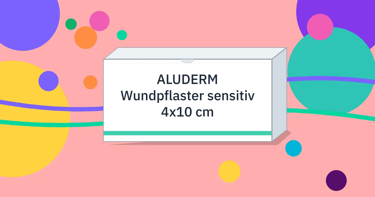 Symbolbild: Packung mit der Aufschrift ALUDERM Wundpflaster sensitiv 4x10 cm (PZN 19455499) – Verfügbarkeit und Bezug in Apotheken in Frankfurt am Main