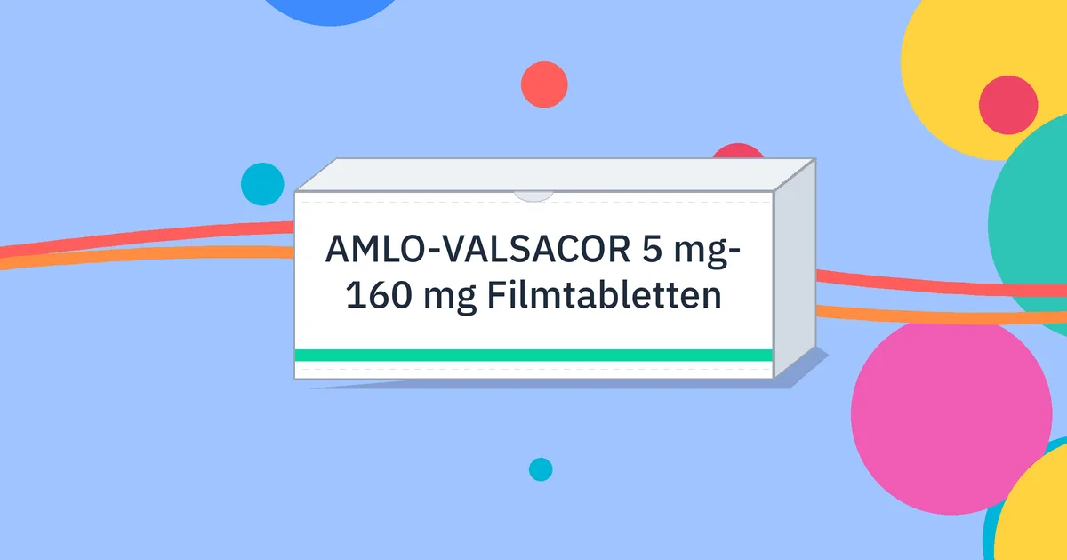 Symbolbild: Packung mit der Aufschrift AMLO-VALSACOR 5 mg-160 mg Filmtabletten (PZN 15610804) – Verfügbarkeit und Bezug in Apotheken in Frankfurt am Main