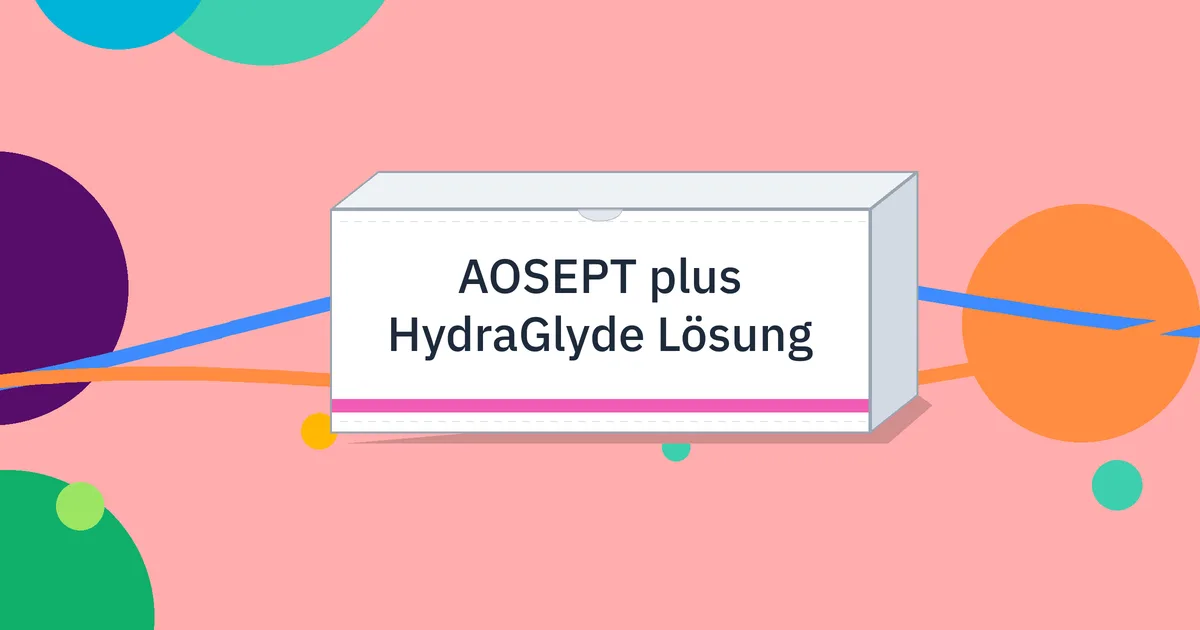 Symbolbild: Packung mit der Aufschrift AOSEPT plus HydraGlyde Lösung (PZN 11127005) – Verfügbarkeit und Bezug in Apotheken in Frankfurt am Main