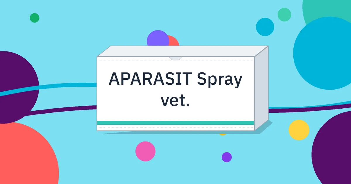 Symbolbild: Packung mit der Aufschrift APARASIT Spray vet. (PZN 11071026) – Verfügbarkeit und Bezug in Apotheken in Frankfurt am Main