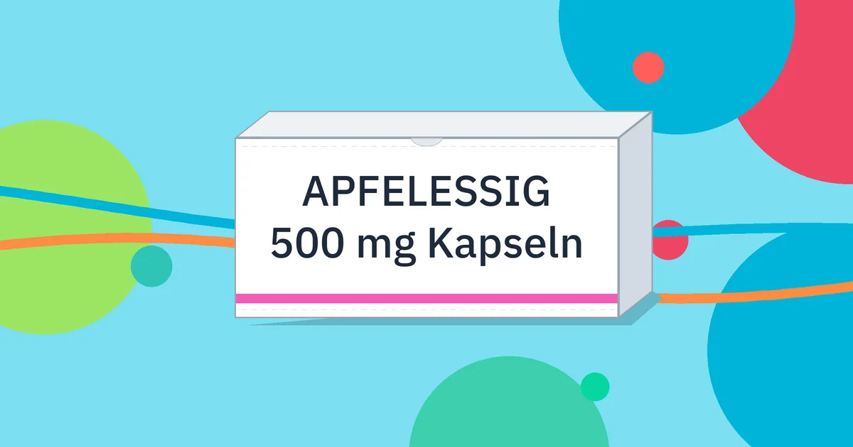 Symbolbild: Packung mit der Aufschrift APFELESSIG 500 mg Kapseln (PZN 18879961) – Verfügbarkeit und Bezug in Apotheken in Frankfurt am Main