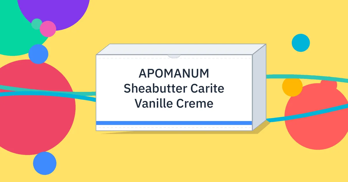 Symbolbild: Packung mit der Aufschrift APOMANUM Sheabutter Carite Vanille Creme (PZN 09645075) – Verfügbarkeit und Bezug in Apotheken in Frankfurt am Main