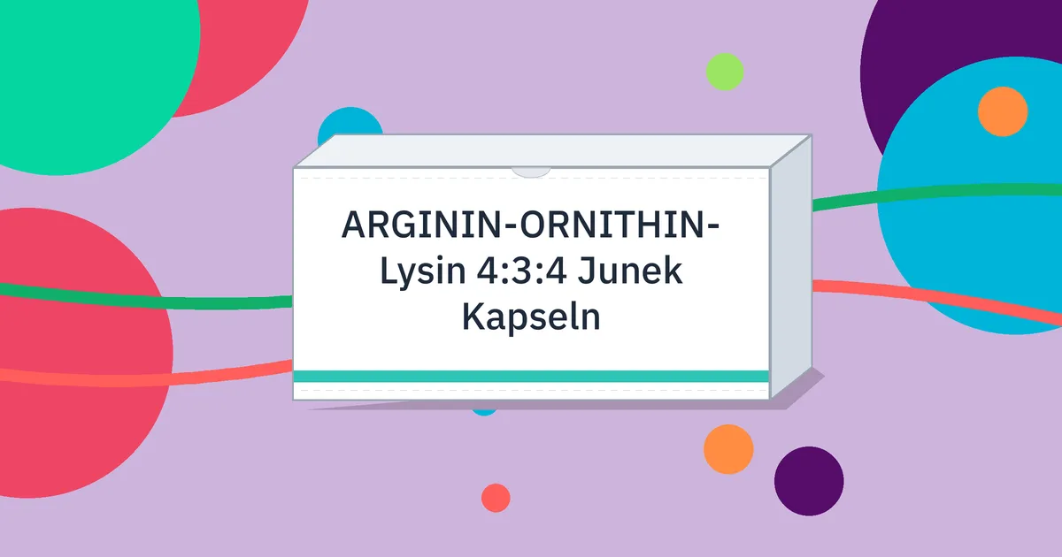 Symbolbild: Packung mit der Aufschrift ARGININ-ORNITHIN-Lysin 4:3:4 Junek Kapseln (PZN 00138589) – Verfügbarkeit und Bezug in Apotheken in Frankfurt am Main