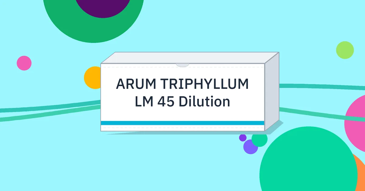 Symbolbild: Packung mit der Aufschrift ARUM TRIPHYLLUM LM 45 Dilution (PZN 12780902) – Verfügbarkeit und Bezug in Apotheken in Frankfurt am Main